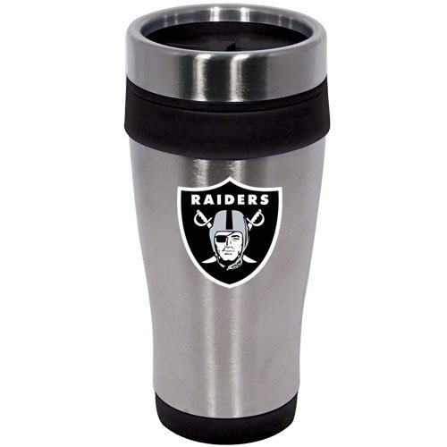 Oakland Raiders 16oz Stainless Steel Color Travel Tumbler