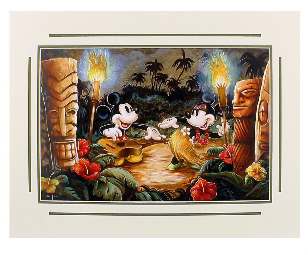 Disney Parks Mickey and Minnie Mouse Hula Time Deluxe Print by Darren ...