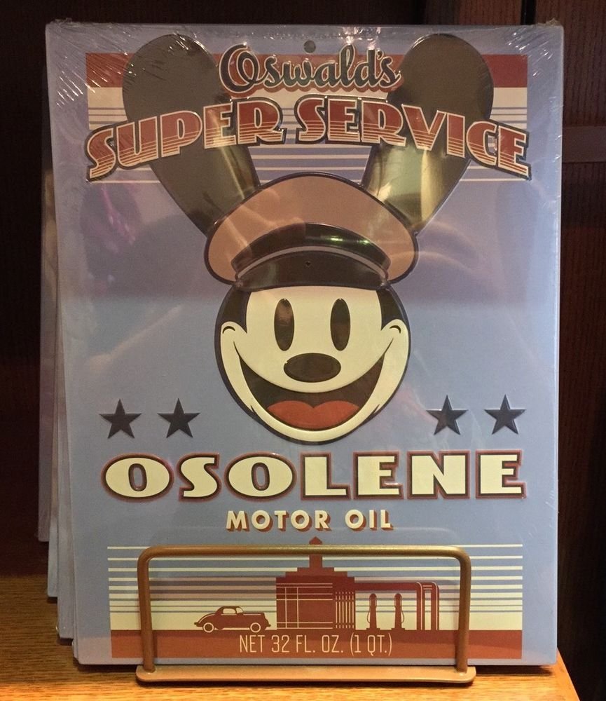 Disney Parks Oswald The Lucky Rabbit OSOLENE MOTOR OIL Tin Sign NEW