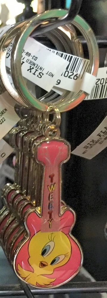 Six Flags Magic Mountain Looney Tunes Tweety Bird Guitar Shape Metal ...