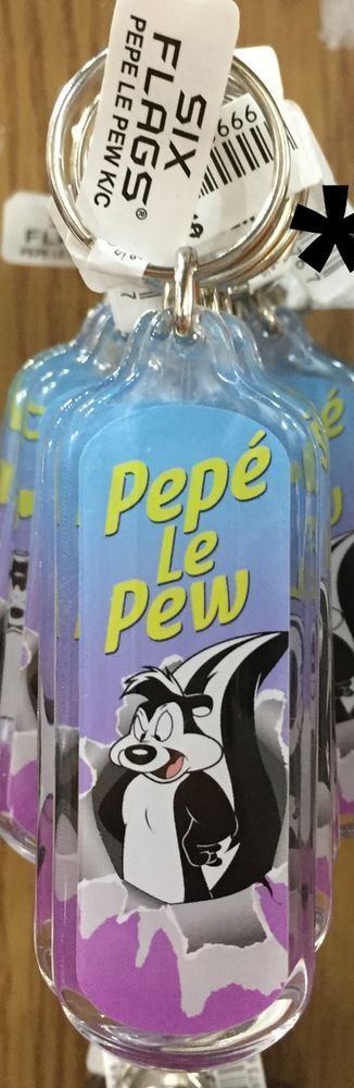 Six Flags Magic Mountain Looney Tunes Pepe Le Pew Acrylic Keychain New