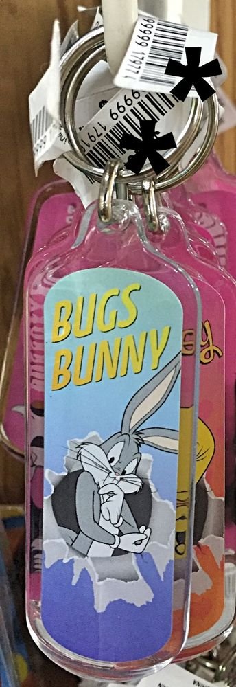 Six Flags Magic Mountain Looney Tunes Bugs Bunny Acrylic Keychain New