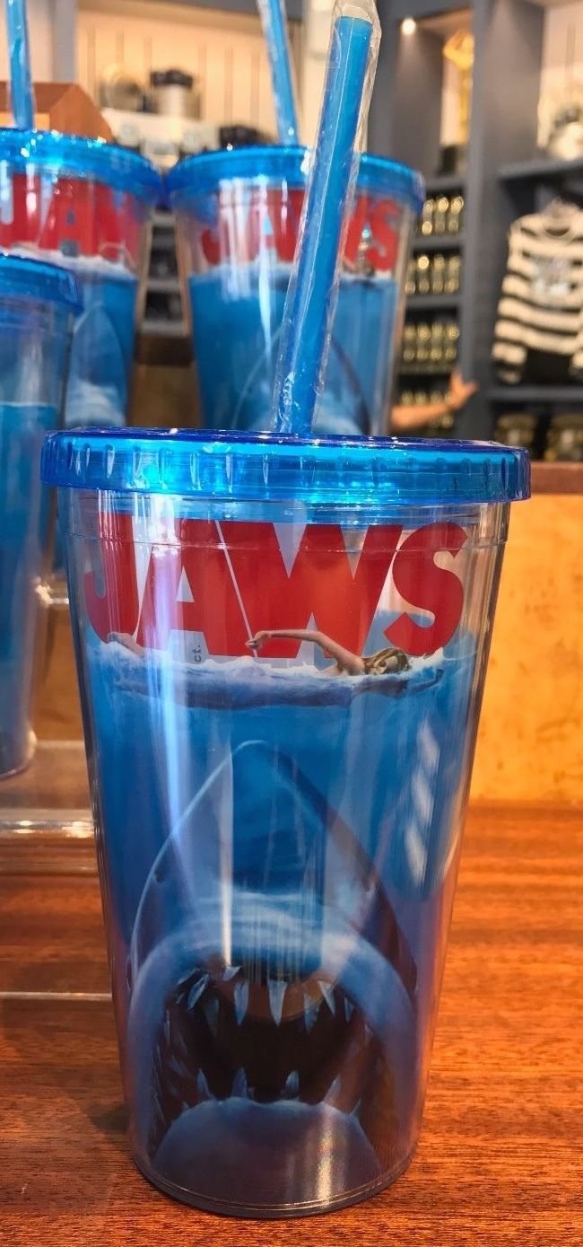 Universal Studios Exclusive JAWS Travel Tumbler Cup With Straw New