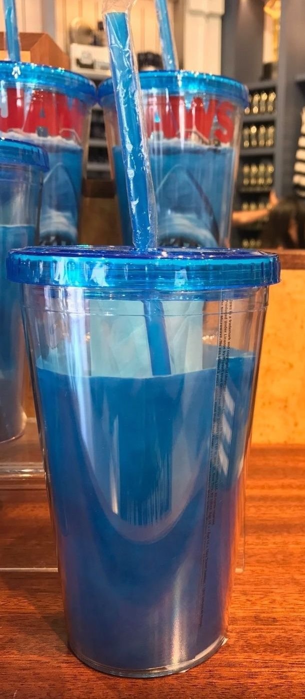 Universal Studios Exclusive JAWS Travel Tumbler Cup With Straw New