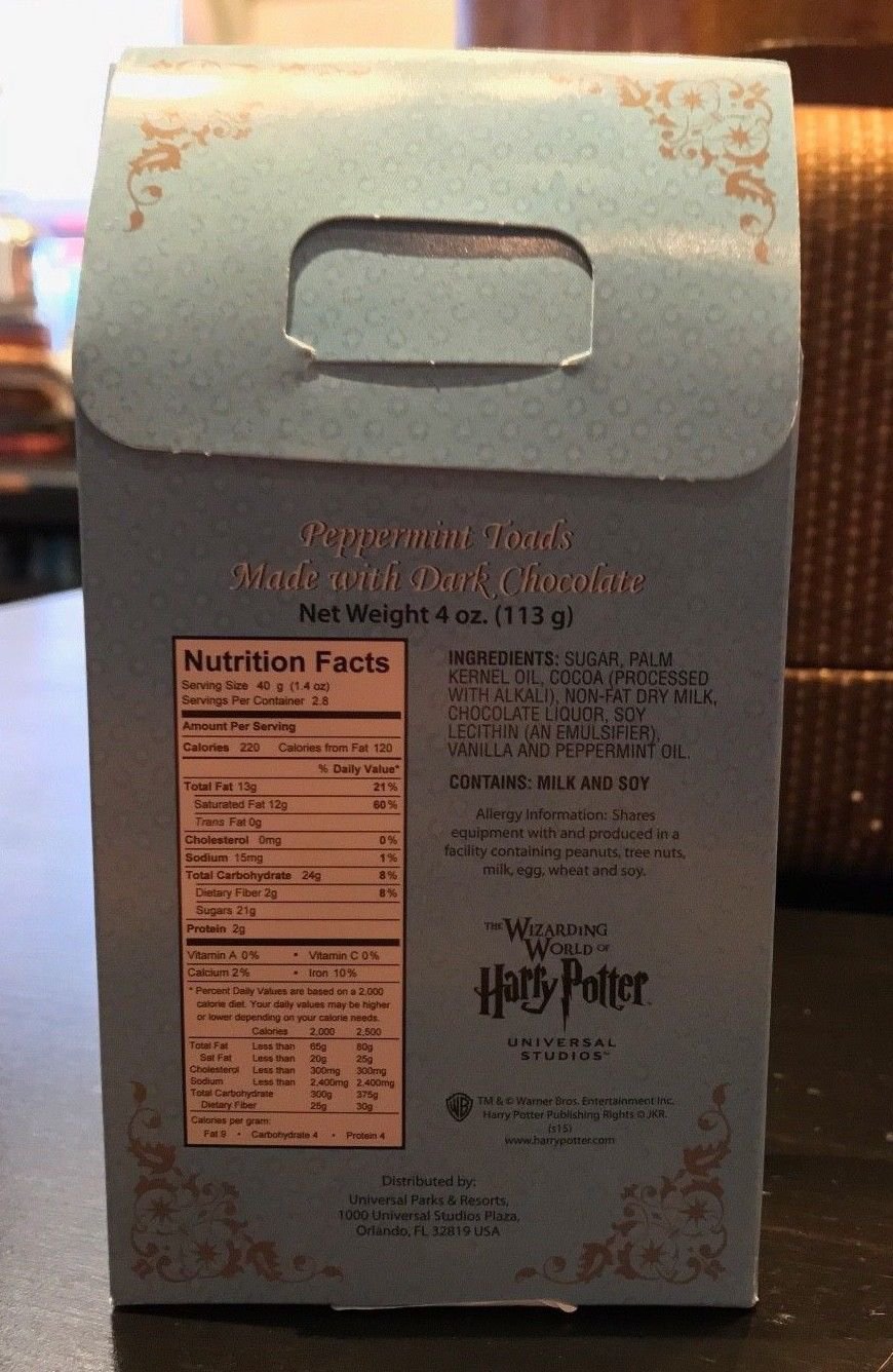 Universal Studios Harry Potter Peppermint Toads Dark Chocolate Candy