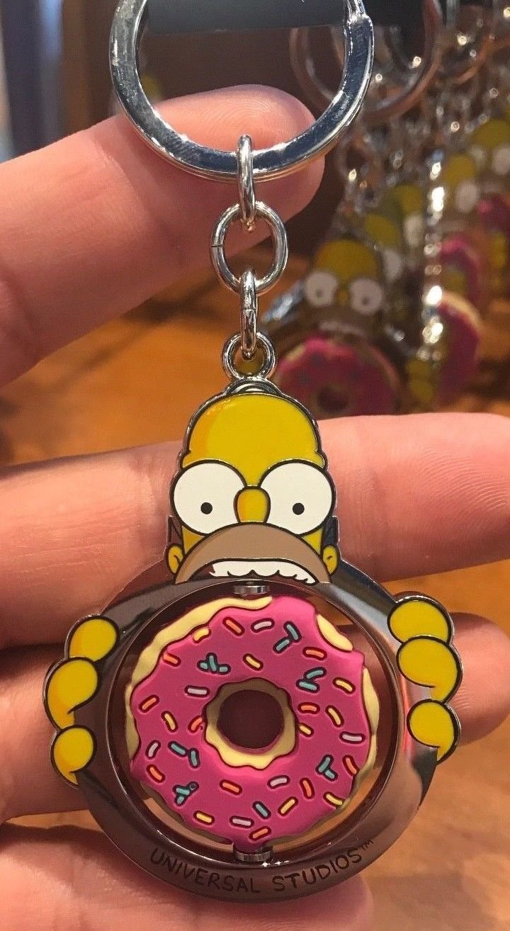Universal Studios Exclusive The Simpson Homer Sprinkle Donut Keychain New
