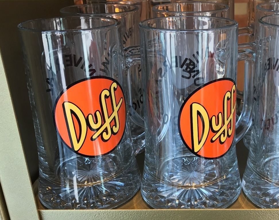 Universal Studios Exclusive The Simpsons Duff Beer Large Glass Cup New