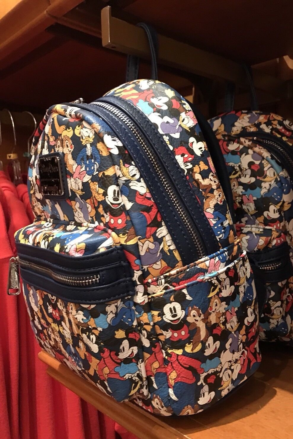 DISNEY PARKS LOUNGEFLY MICKEY MOUSE AND FRIENDS FAUX LEATHER MINI BACKPACK