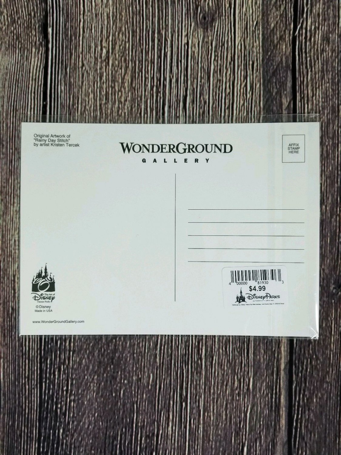 Disney Lilo & Stitch Rainy Day Stitch Postcard by Kristin Tercek ...