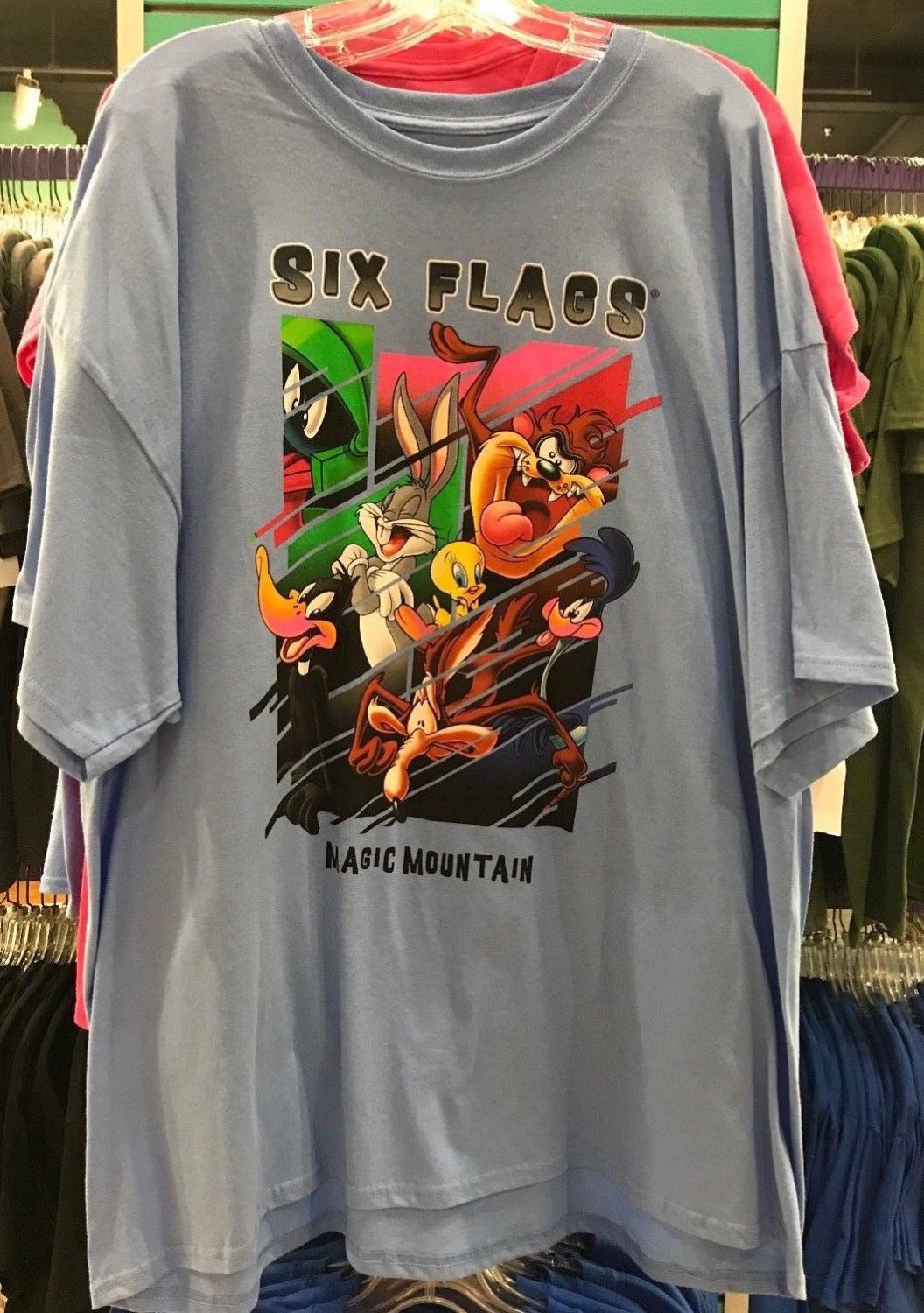 Six Flags Magic Mountain Looney Tunes Mulit Character Mens Shirt X ...