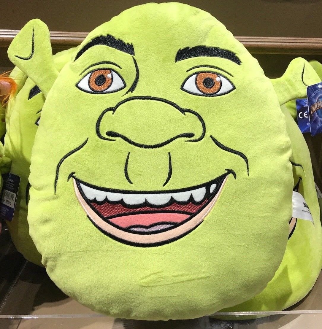Universal Studios 15" Shrek Face Pillow Plush New With Tags