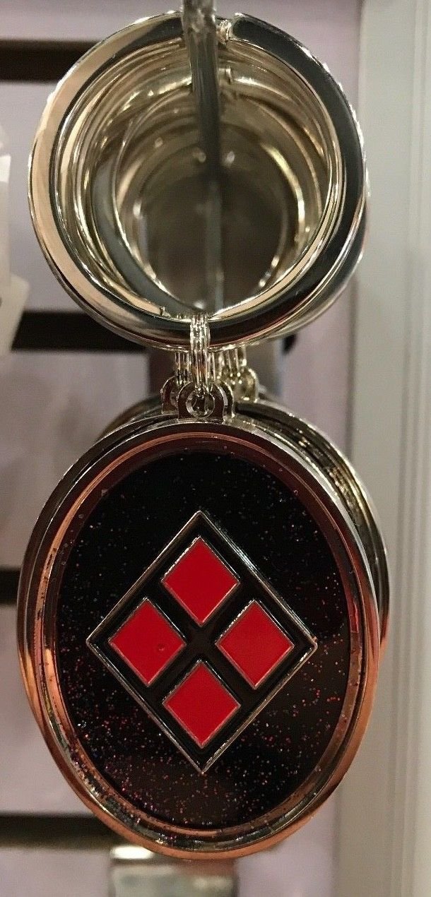Six Flags Magic Mountain Dc Comics Harley Quinn Round Metal Keychain New