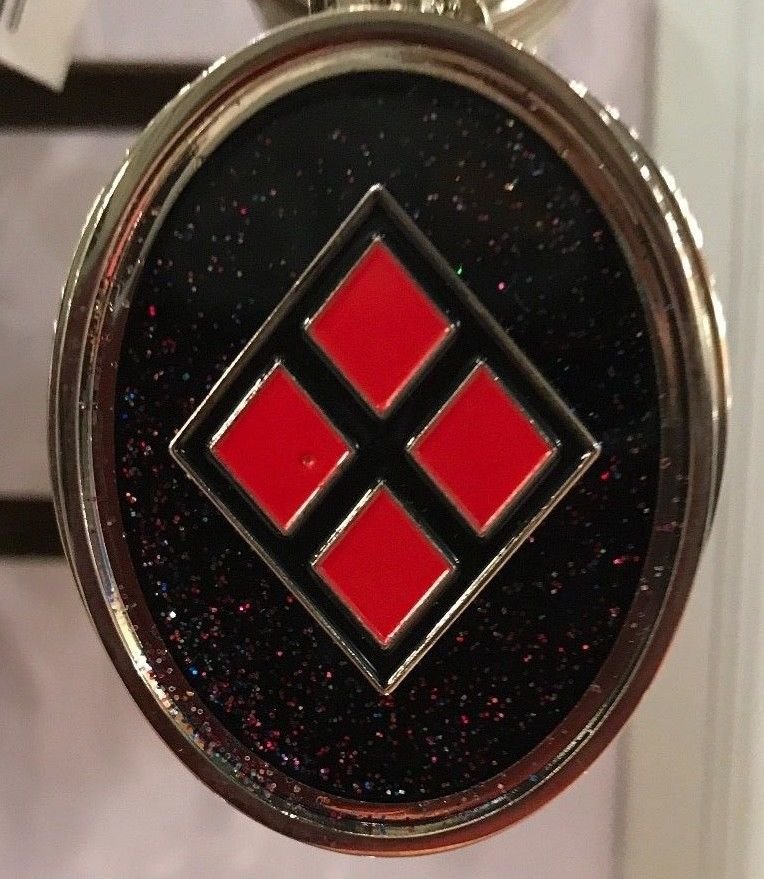 Six Flags Magic Mountain Dc Comics Harley Quinn Round Metal Keychain New