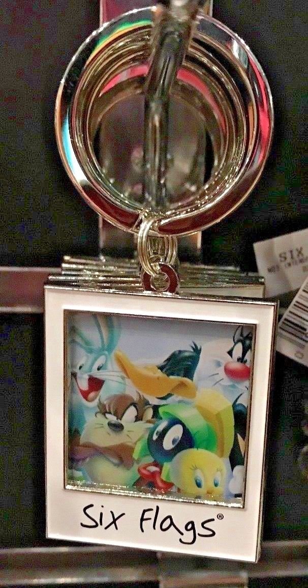 Six Flags Magic Mountain Looney Tunes Metal Keychain Keyring New