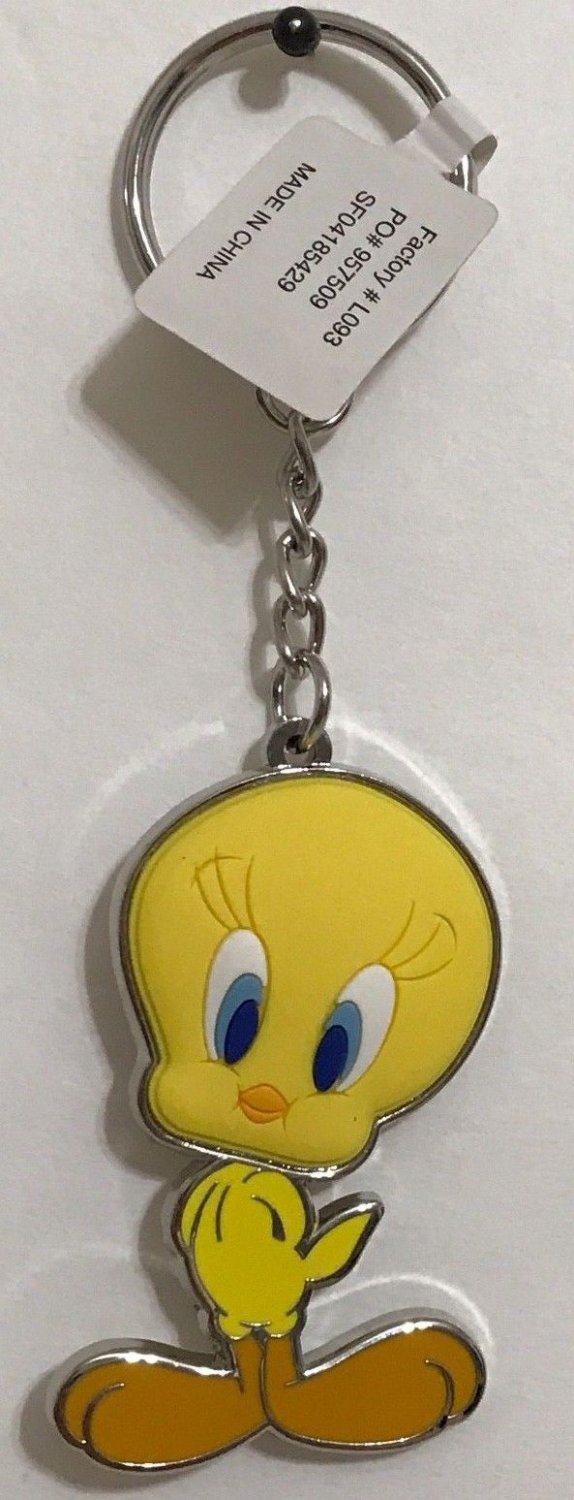 Six Flags Magic Mountain Looney Tunes Tweety Bird 3-D Enamel Metal Keychain