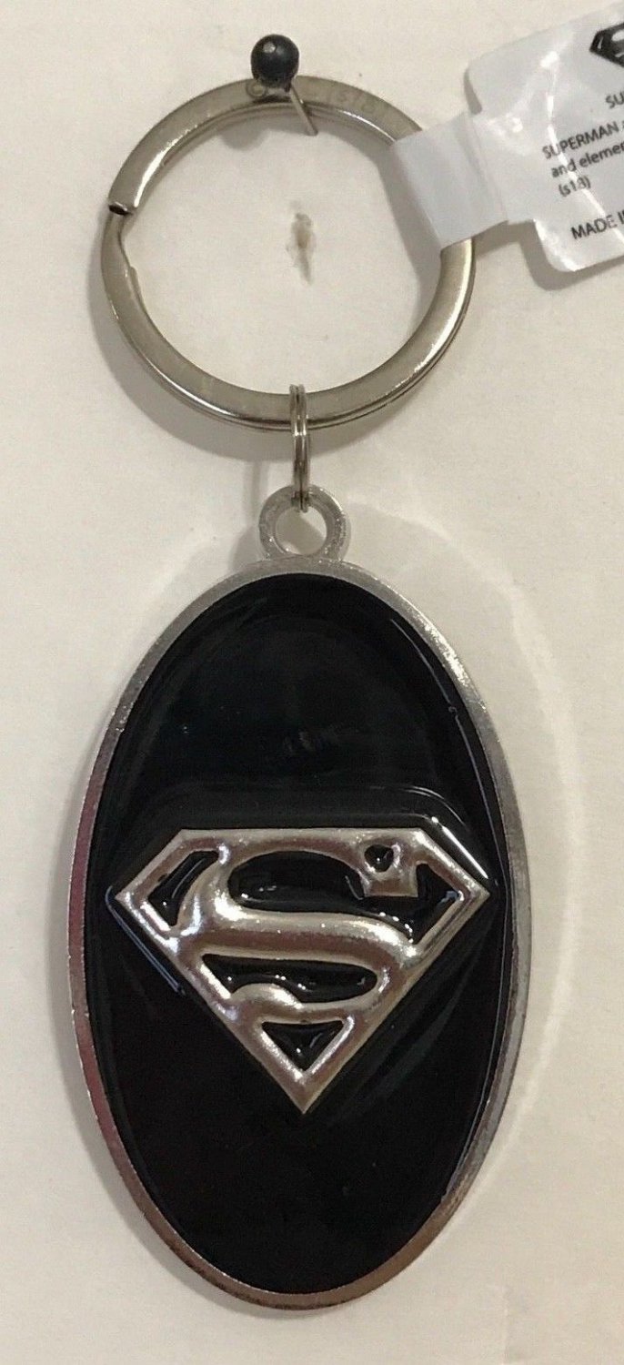 Six Flags Magic Mountain Dc Comics Superman Pewter Color Metal Keychain New