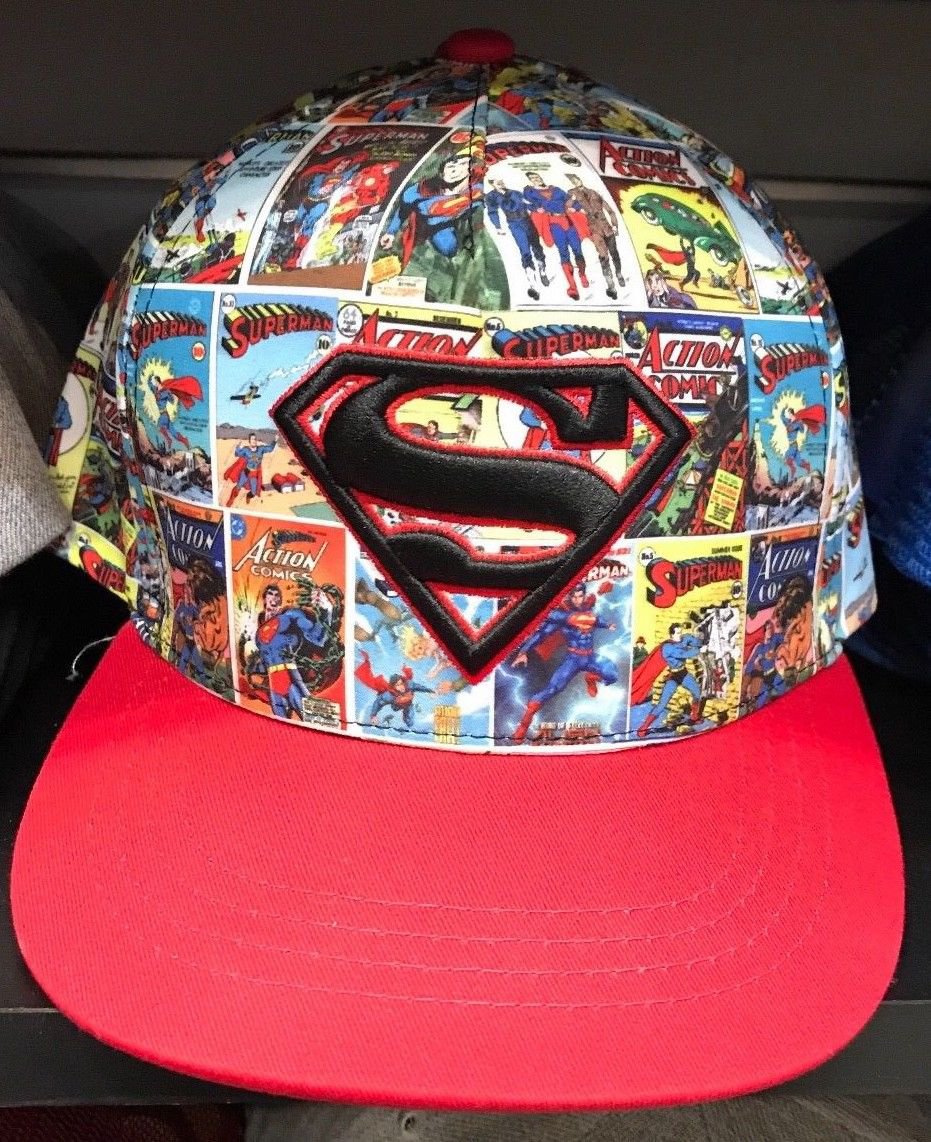Six Flags Magic Mountain Dc Comics Superman Comic Strip Snapback Hat New