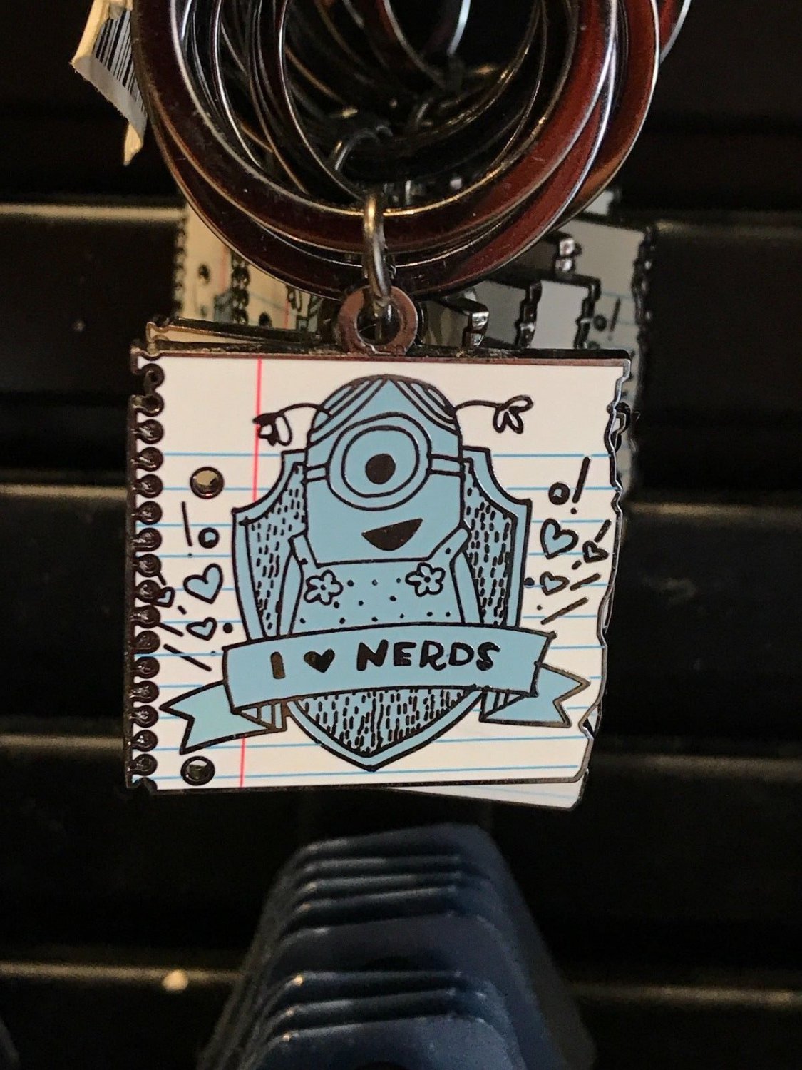 Universal Studios Minions Despicable Me I Love Nerds Keychain New