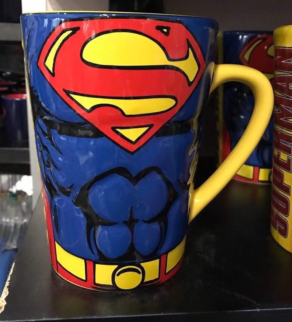 Six Flags Magic Mountain Dc Comics Superman Super Jumbo Ceramic Mug New