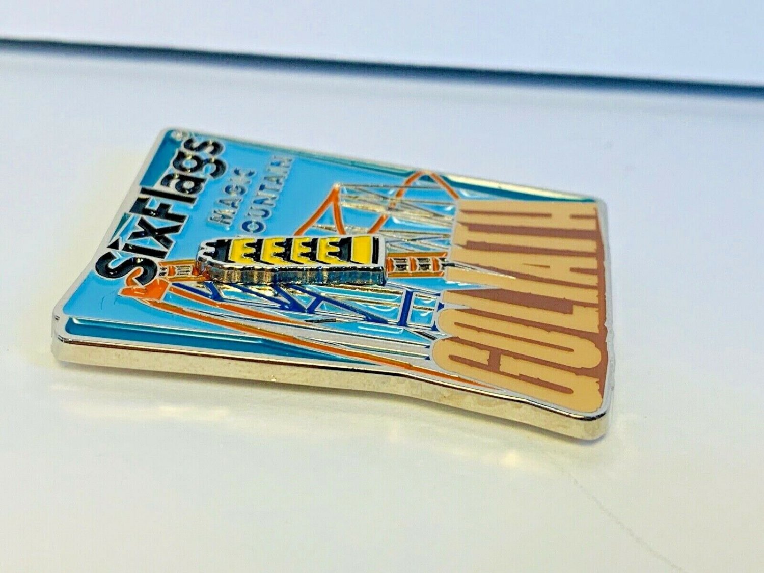 Six Flags Magic Mountain Exclusive Coaster GOLIATH Enamel Magnet New