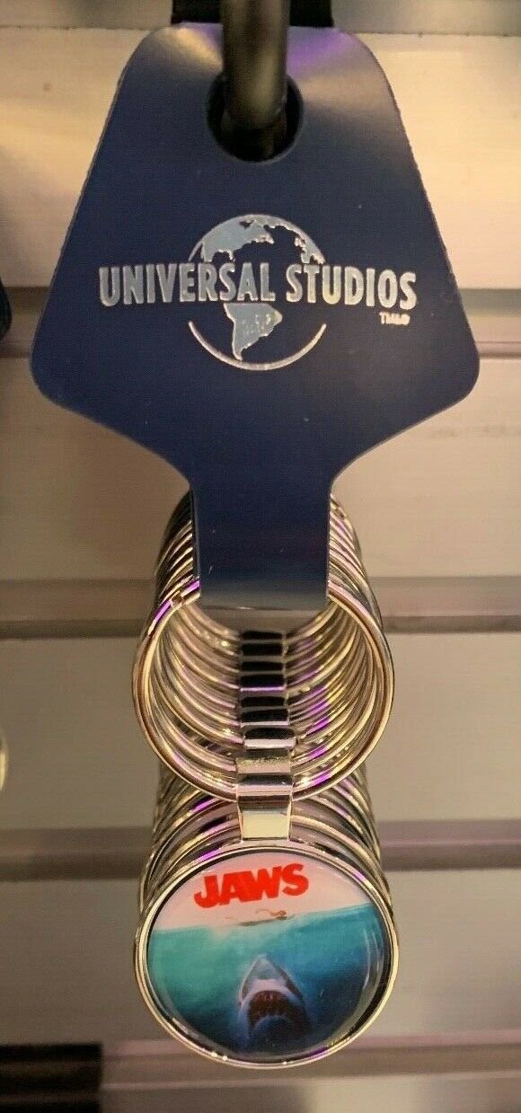 Universal Studios Classic Jaws Round Enamel Keychain New