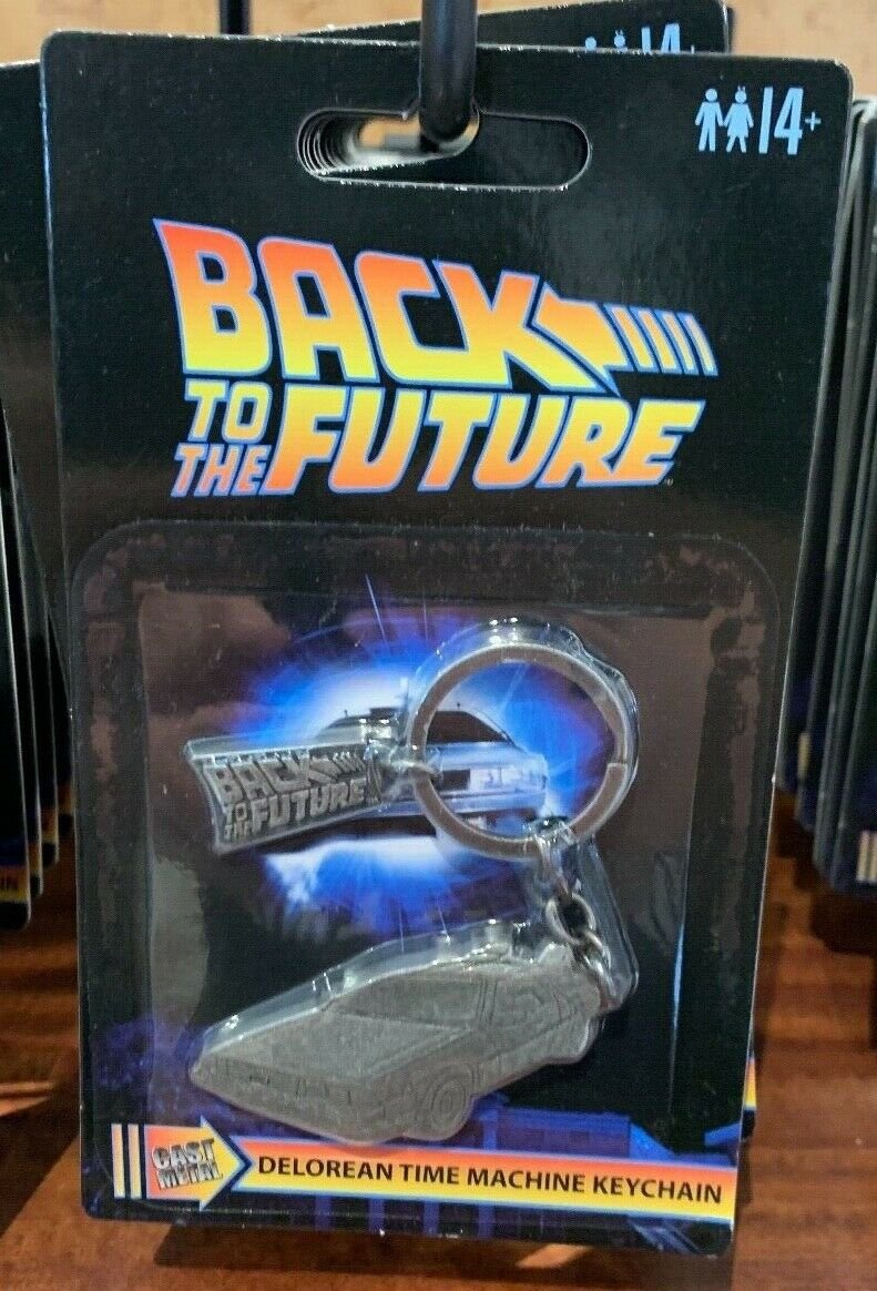 Universal Studios Back To The Future Cast Metal Delorean Metal Keychain New