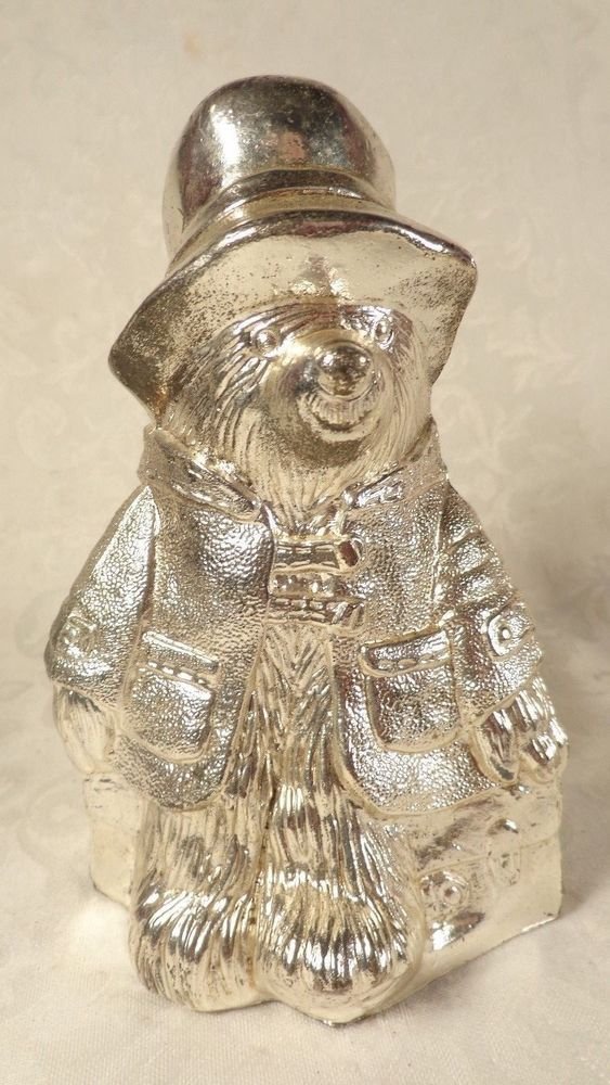 RARE 1978 SILVER PLATE PADDINGTON BEAR STILL BANK ADORABLE...BY RAIMOND ...