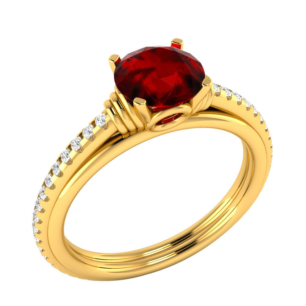 1.50 ct Ruby & Sapphire 18k Yellow Gold Over Sterling Engagement Ring ...
