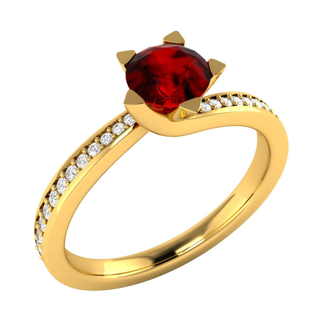 Solitaire 1.00ct Ruby & Sapphire 18k Yellow Gold Over Sterling ...