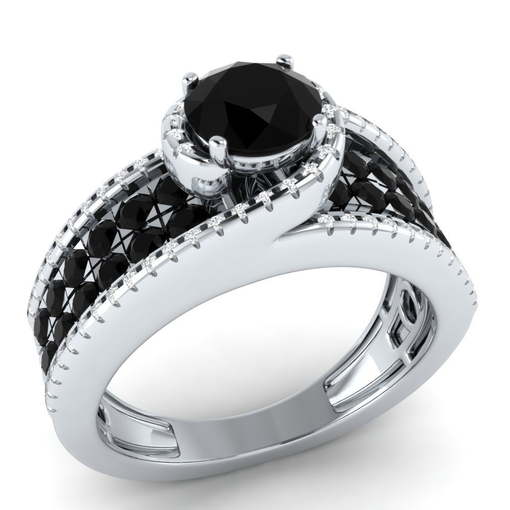 1.55ct Round Sapphire & Spinal in 925 Sterling Silver Engagement Ring ...