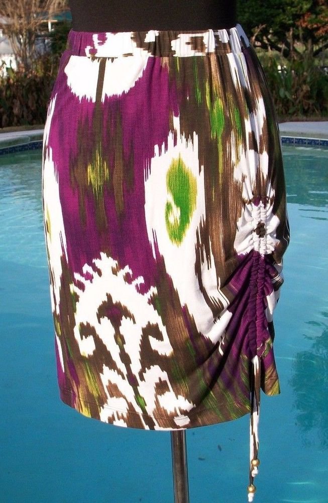 Cache STRETCH LINED DRAW STRING PEEK-A-BOO A Little or Alot Skirt NWT ...