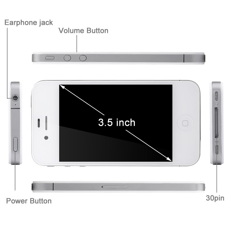 iPhone 4 Refurbished Original Unlock Apple iPhone 4 Model A1332 16GB ...