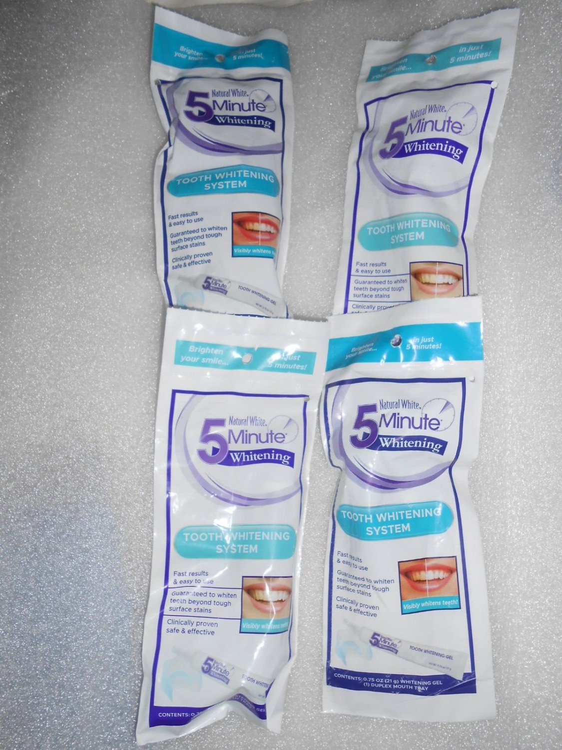 lot of 4 pack Natural White 5 Minute Tooth Whitening System