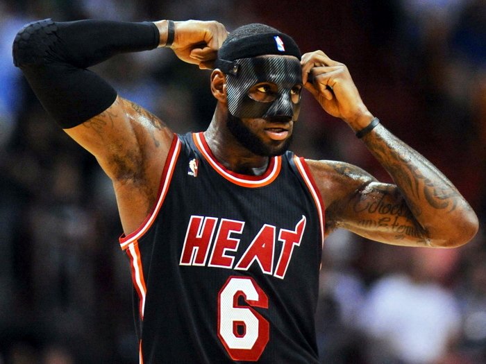 LeBron James King Black Mask Miami Heat Basketball 16x12 Print POSTER