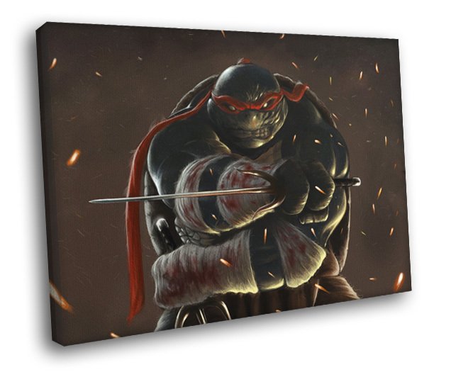 Raphael Angry Teenage Mutant Ninja Turtles Art 50x40 Framed Canvas Print