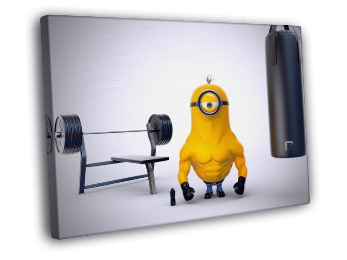 Despicable Me 2 Minion Muscles Bodybuilding 40x30 Framed Canvas Print