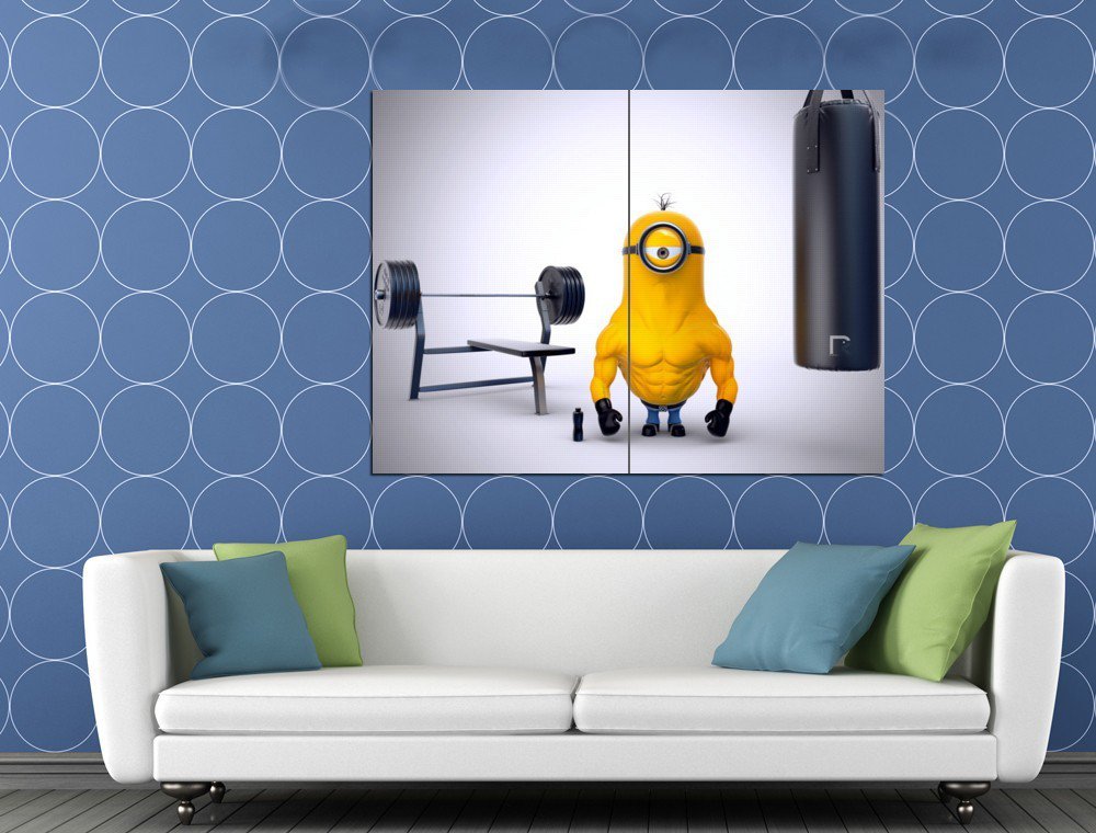 Despicable Me 2 Minion Muscles Bodybuilding Workout HUGE 48x36 Print POSTER