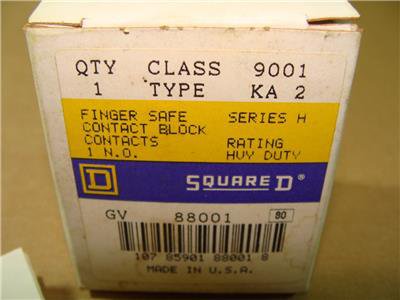 NEW SQUARE D CLASS 9001 KA-2 FINGERSAFE PUSH BUTTON SWITCH CONTACT BLOCK