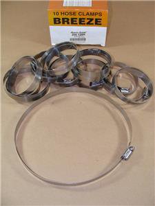 10 NEW BREEZE 200-128H AERO-SEAL AIRCRAFT GRADE SS HOSE CLAMP 5-5/8 ...