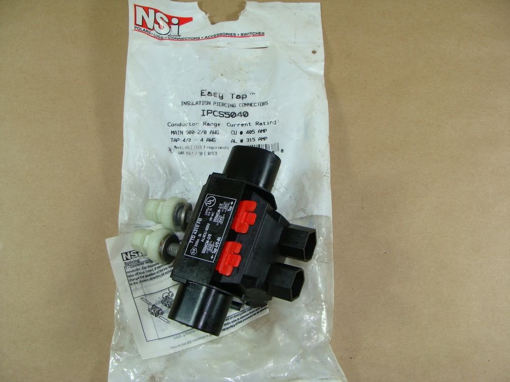 NSI IPCS5040 EASY TAP INSULATION PIERCING CONNECTOR 500-2/0 MAIN 4/0-4 ...