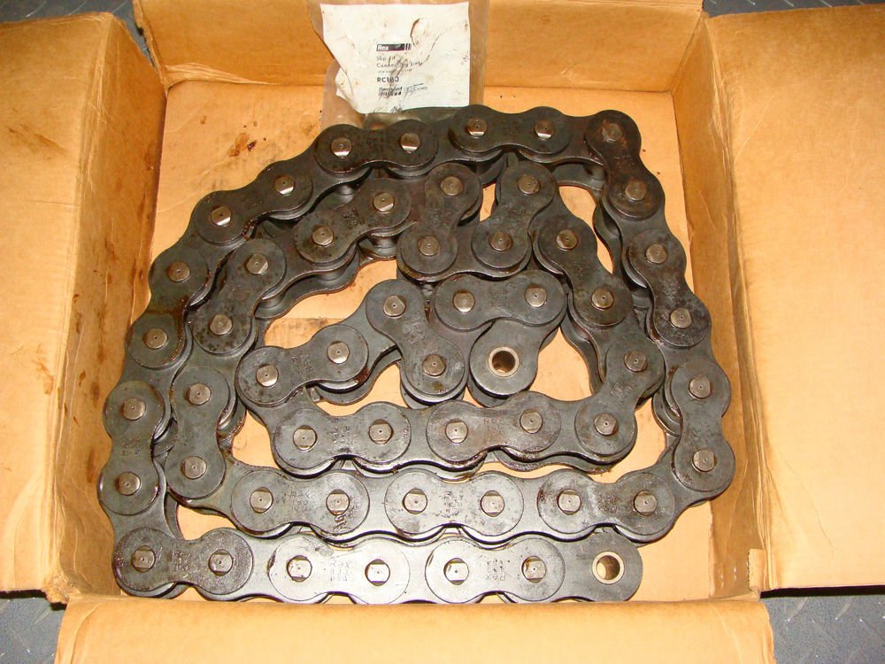 NEW 10' LONG REX REXNORD LINK-BELT RC180 RIVETED STEEL ROLLER CHAIN ...