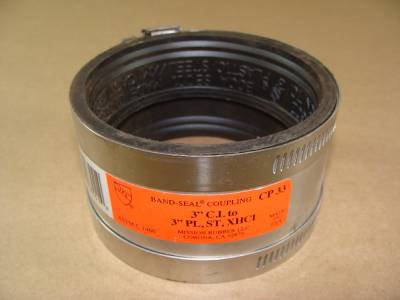NEW BAND SEAL 3" CAST IRON TO 3" CI PLASTIC STEEL XHCI PIPE COUPLING ...