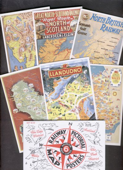 Railway Map Posters set of 6 Dalkeith Postcards