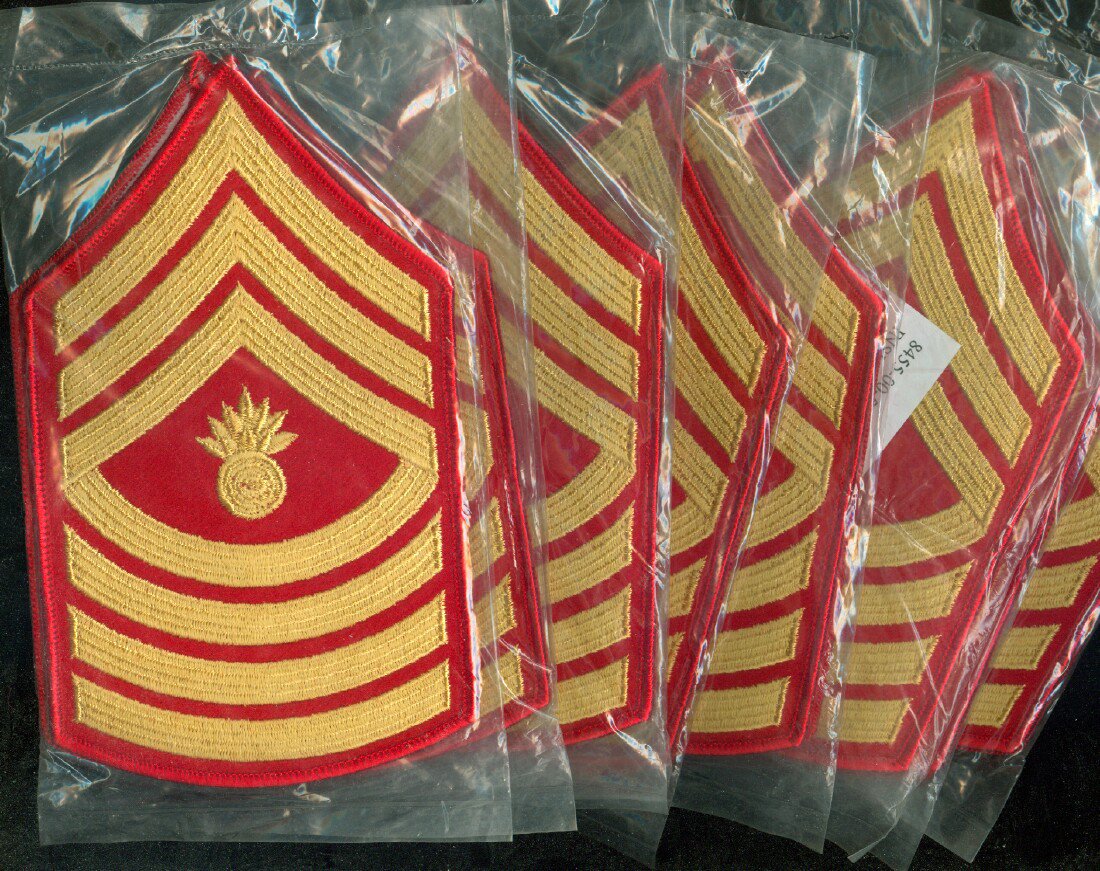 Master Gunnery Sergeant USMC gold/scarlet mens' dress blue uniform