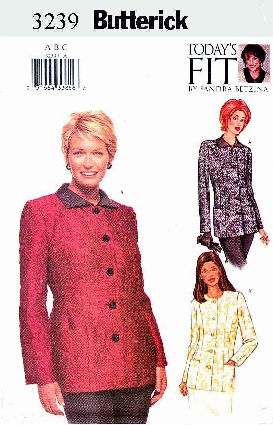 Butterick Sewing Pattern 3239 Misses Size 10-14 Front Button Lined ...