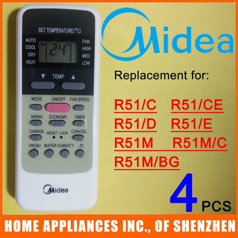 For Midea Air Conditioner Remote Control R51/C R51/CE R51/D R51/E R51M R51M/C R51M/BG