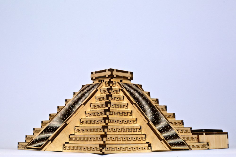 DIY 3D Solar Wooden Puzzle for Pyramid of Maya Mayan Pyramids Toy Model