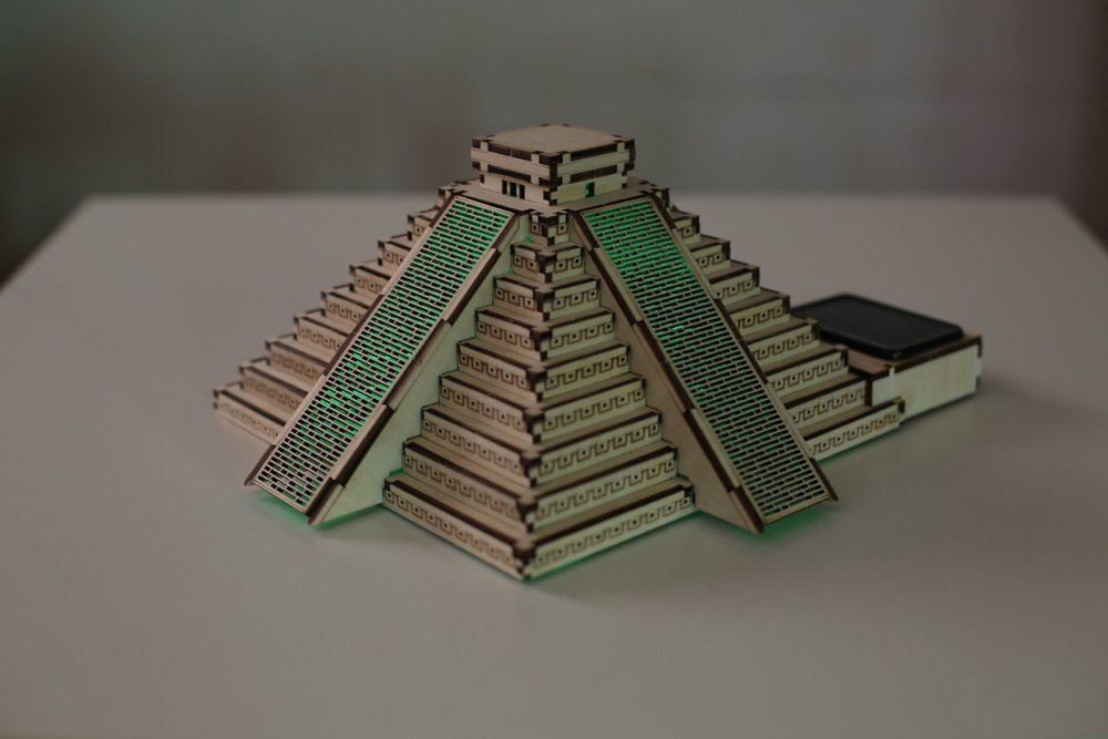 DIY 3D Solar Wooden Puzzle for Pyramid of Maya Mayan Pyramids Toy Model