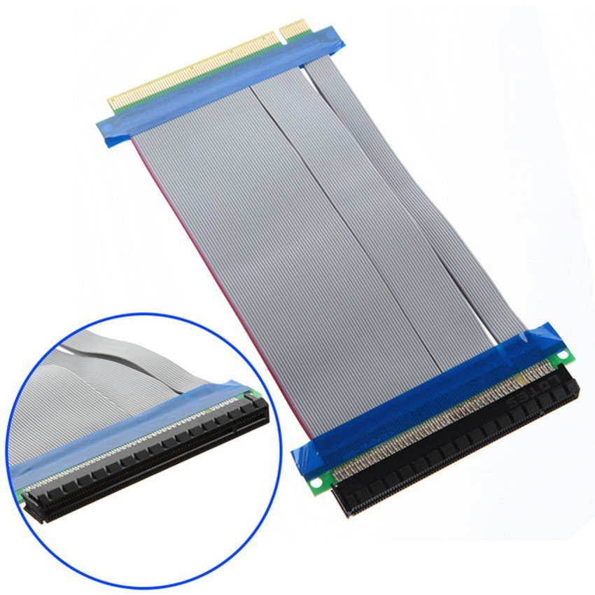 PCI E Express PCI-E PCIE 16X Slots Riser Card Flexible Ribbon Extender ...