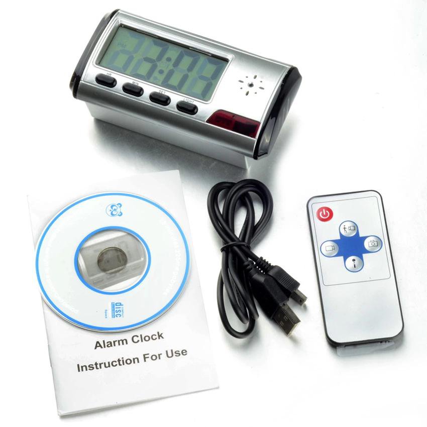 Hidden Remote Digital Alarm Time Clock Surveillance Cam Camera Video ...